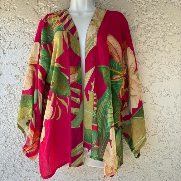 Powder | Kimonos & Yukatas | Powder Painted Palms Kimono Jacket Dark ...